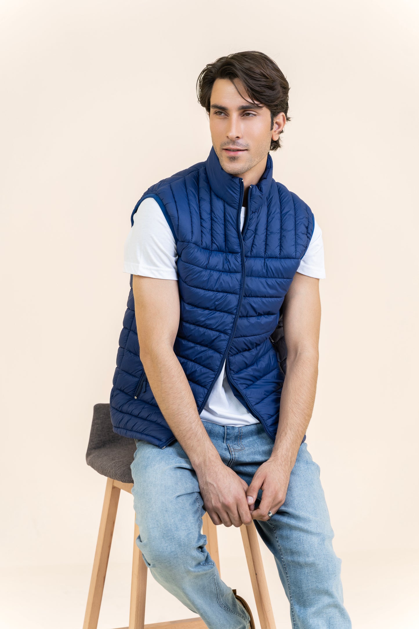 Markhor Mid BLUE Puffer Sleeve Less Jacket T211-T2 – Ultra Club Shop